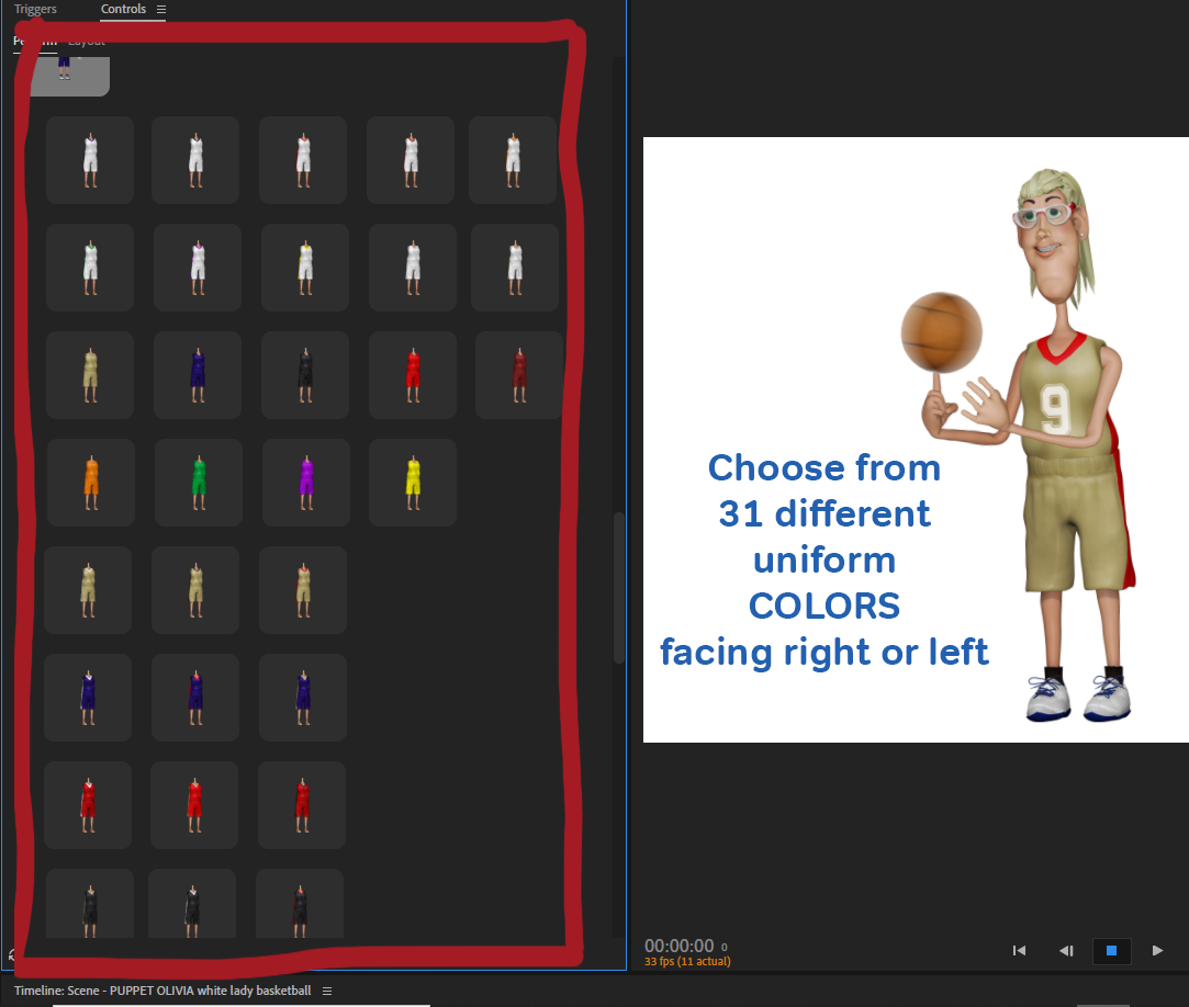 Olivia Puppet | Adobe Character Animator Digital Puppets